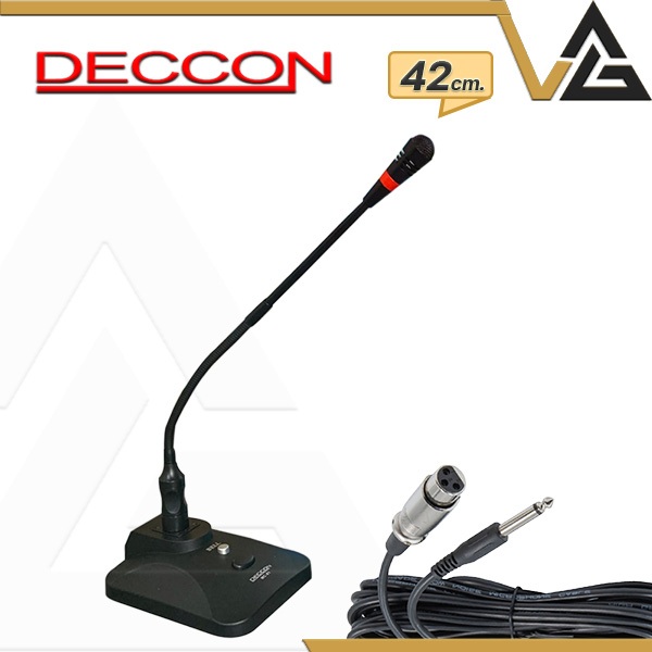DECCON MC-81 ไมค์ประชุมตั้งโต๊ะ คอยาว 42ซม มีปุ่ม เสียงดนตรี ประกาศ ...