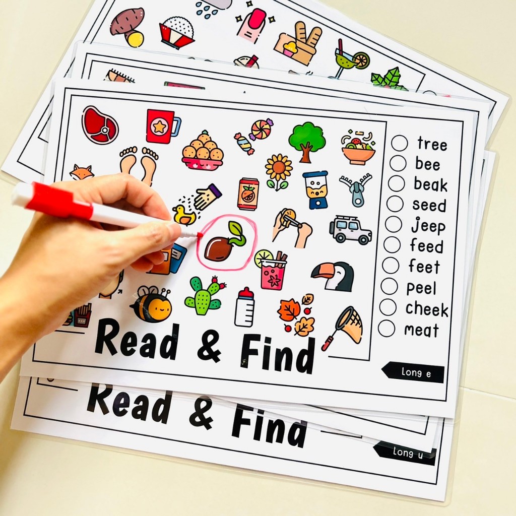 ชุดกิจกรรม Read &Find สื่อการสอนภาษาอังกฤษ Phonic & Vocabulary ของเล่น ...