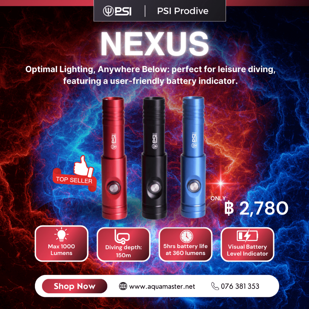PSI Nexus Diving Light ไฟฉายส่องใต้น้ำ ไฟฉายส่องใต้น้ำ - กันน้ำ - 1050 lumen - อุปกรณ์ดำน้ำลึก ...