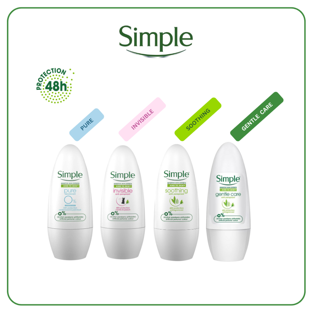 Simple โรลออน มี4 สูตรให้เลือก สูตร Gentle Care สูตร Pure สูตร ...
