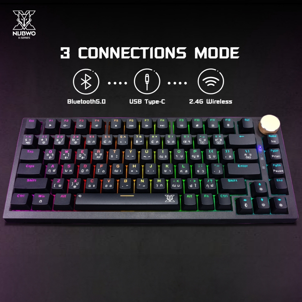 [รับประกัน 2 ปี] Nubwo คีย์บอร์ดเกมมิ่ง X34 Mechanical Gaming Full RGB ...