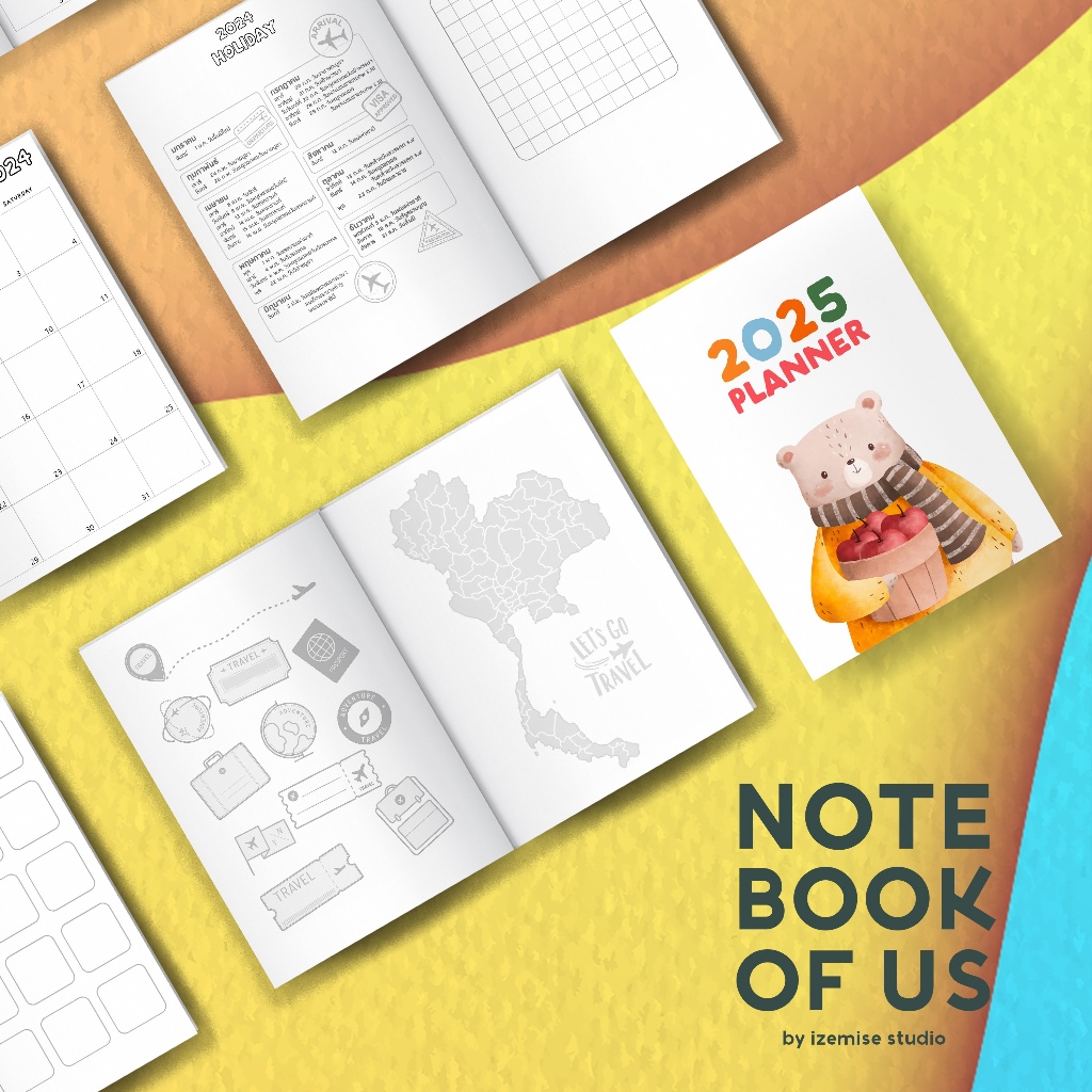 ปี 2568 สมุดแพลนเนอร์ l PLANNER 2025 ระบุวันหยุดไทย | Shopee Thailand