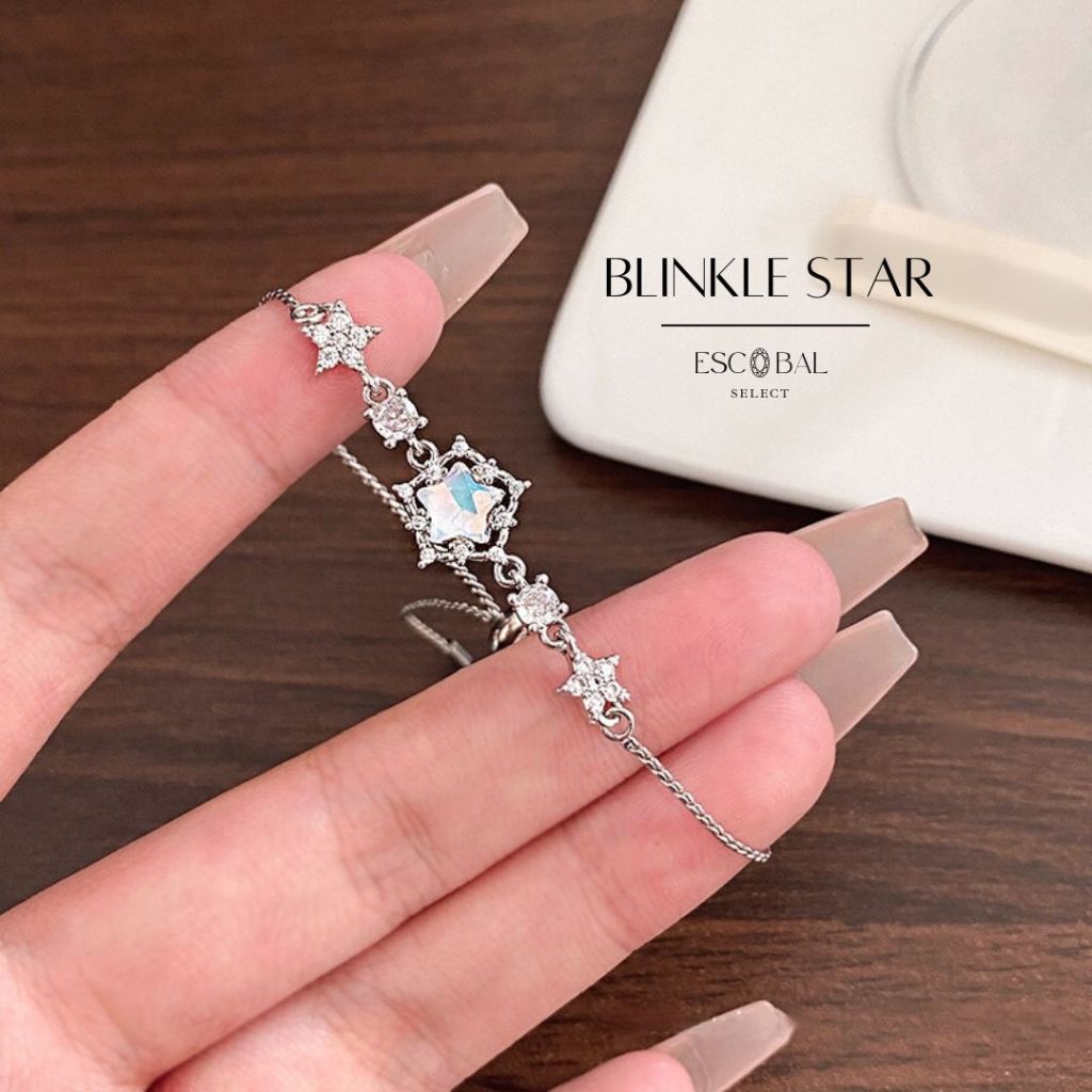 ESCOBAL กําไลเงินแท้Blinkle Starสร้อยข้อมือเพชร กําไลนําโชค กำไลแฟชั่น ...