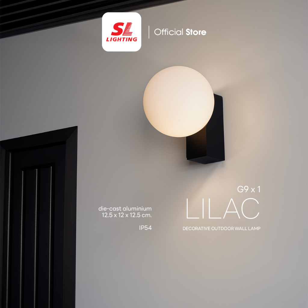 SL LIGHTING | Outdoor Wall Lamp โคมไฟติดผนังภายนอก G9 รุ่น LILAC-G9-BK IP54 | Shopee Thailand