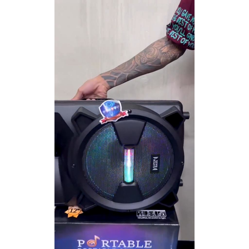 ลำโพงบลูทูธ12นิ้ว รุ่นLT-1206/LT1206 ปรับเบส/แหลม/แอคโค่ได้ เปิดปิดไฟ ...