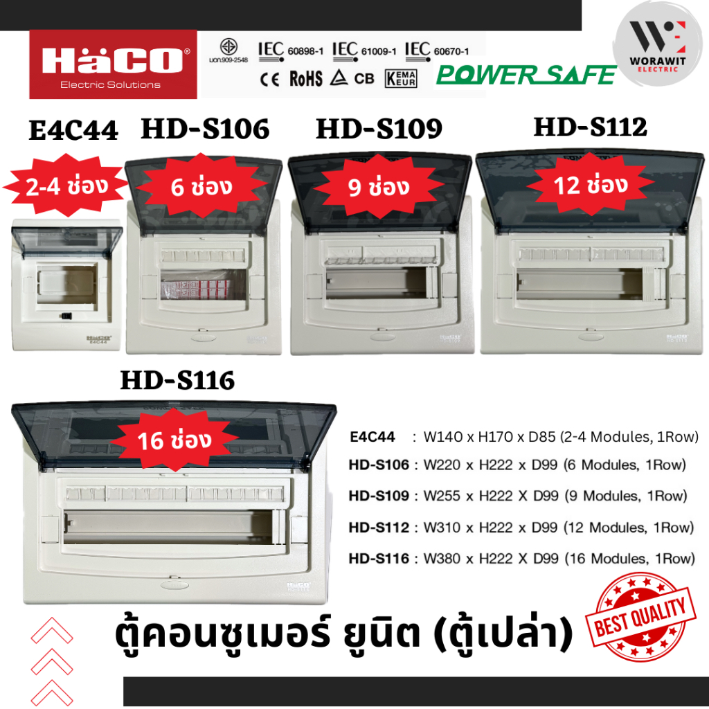 HaCO ตู้คอนซูเมอร์ ยูนิต (ตู้เปล่า) ขนาด 16 ช่อง (HD-S116) | Shopee Thailand