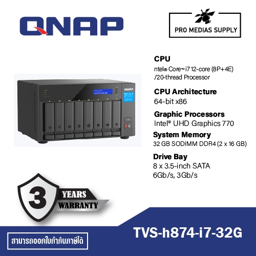 (TVS-h874X-i7-64G) Storage NAS “QNAP” Intel® Core™ i7 12-core | Shopee Thailand