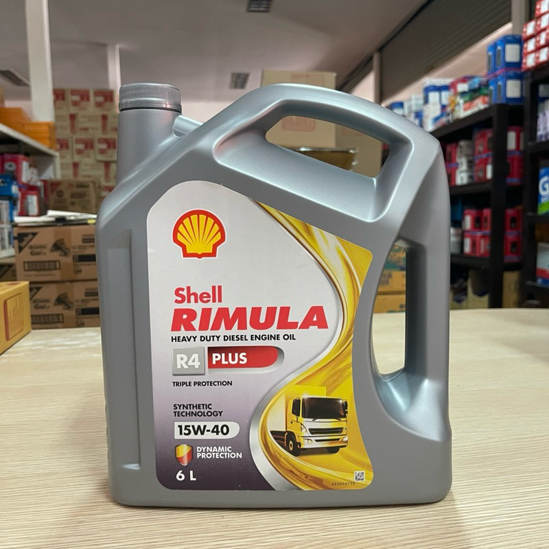 เชลล์ Shell Rimula R4 Plus 15W-40 ขนาด 6L API: CI-4 Synthetic ...
