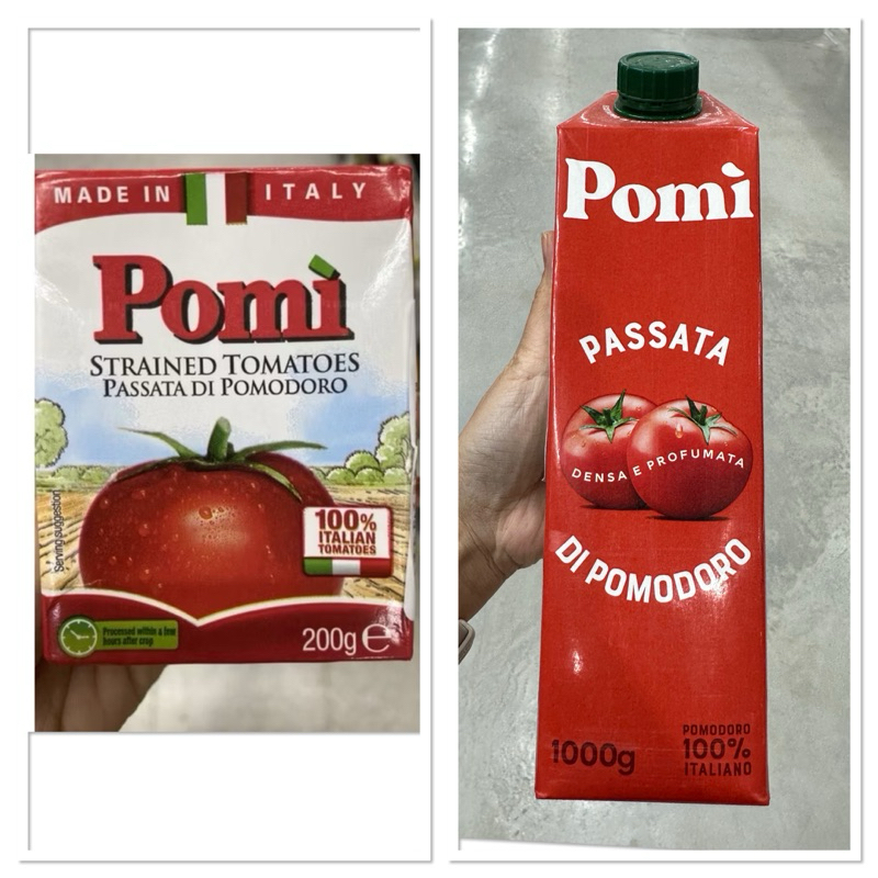 มะเขือเทศสับในน้ำมะเขือเทศ สำหรับ ราดพาสต้า โพมิ 200 g. Pomi Passatadi Pomodoro / Passata Di ...