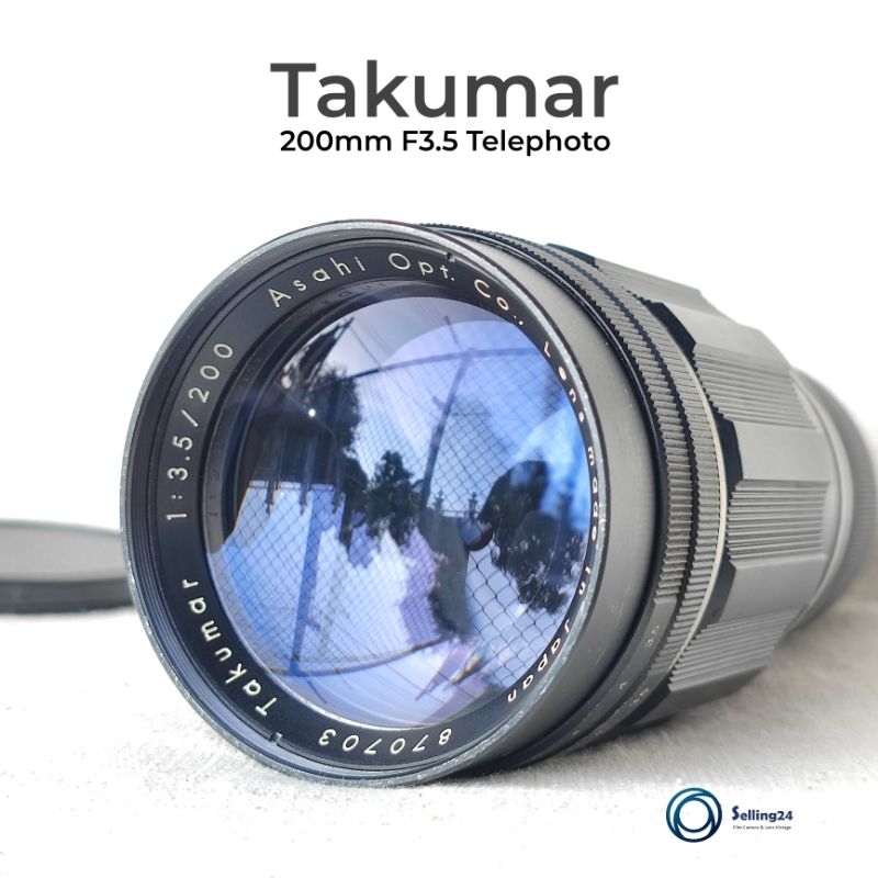 เลนส์มือหมุน Tele ยี่ห้อ Asahi takumar 200mm f3.5(22) mount M42 ...