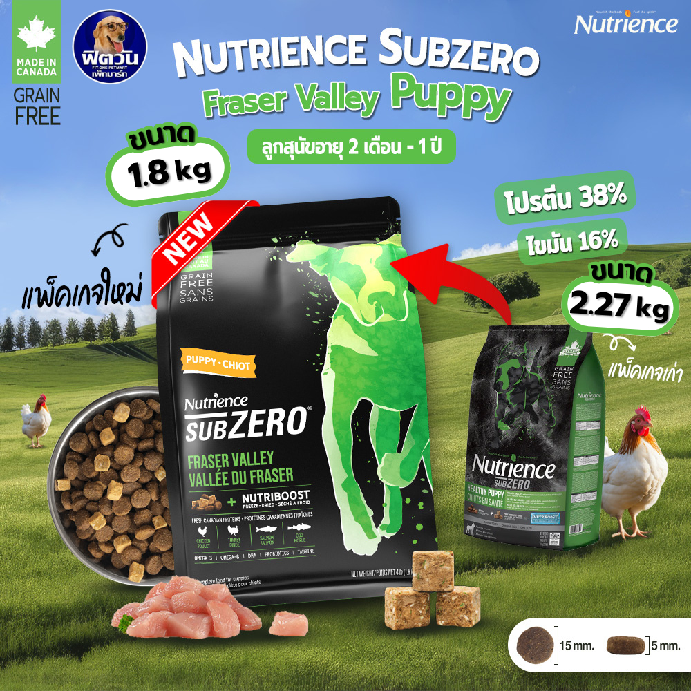 Nutrience SUB ZERO HEALTHY PUPPY อาหารเม็ด สำหรับลูกสุนัขทุกสายพันธุ์ ...