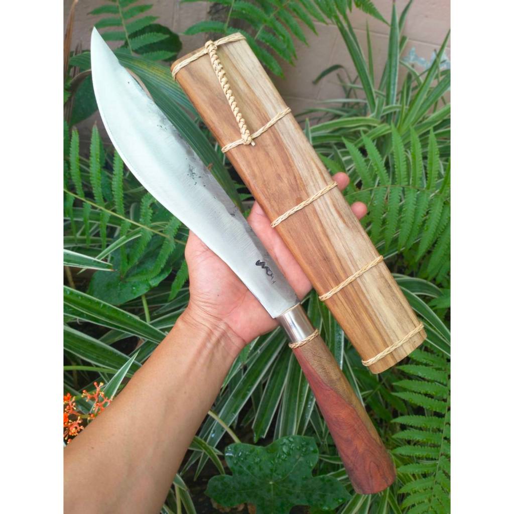 มีดเหน็บ E-Nep มาเชเต้ มีดเดินป่า มีดแคมป์ มีดสนาม 11.7” SUP9 ผิวขัด ด้ามไม้ประดู่ฝักไม้สัก คอ ...