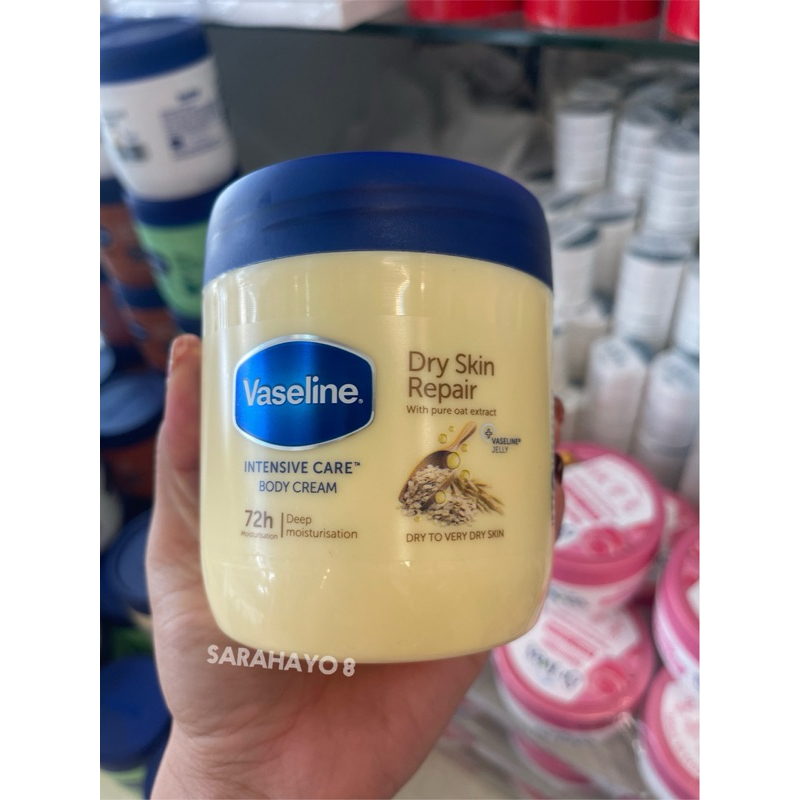 Vaseline Dry Skin Repair With Pure Oat Extract Intensive Care Body Cream 400ml. | Shopee Thailand