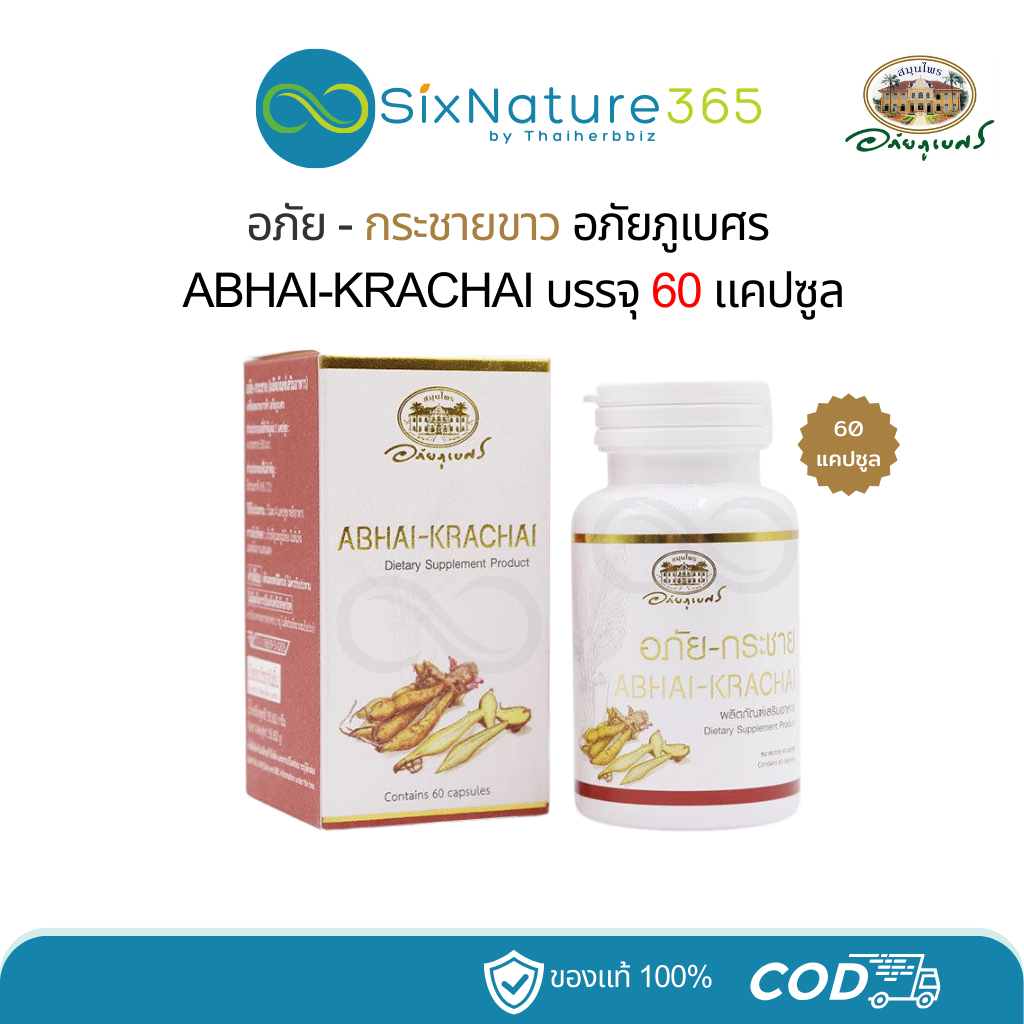 อภัย-กระชาย (ABHAI-KRACHAI) กระชายขาว อภัยภูเบศร 60 แคปซูล - (1 ขวด) | Shopee Thailand