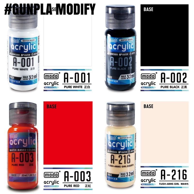 MODO WATER-BASED COLOR สีอะคริลิคสูตรน้ำ ชนิดสีเงา ขนาด 30 ml A001, A002, A003, A216 | Shopee ...