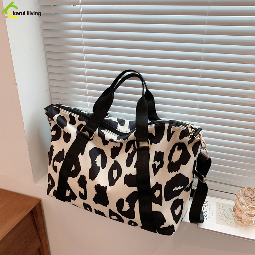 Nuodi กระเป๋าใส่ของ กระเป๋าความจุขนาดใหญ่ ลายวัว กระเป๋าเดินทาง Duffel สะพายได้ / ถือได้ เหมาะ ...