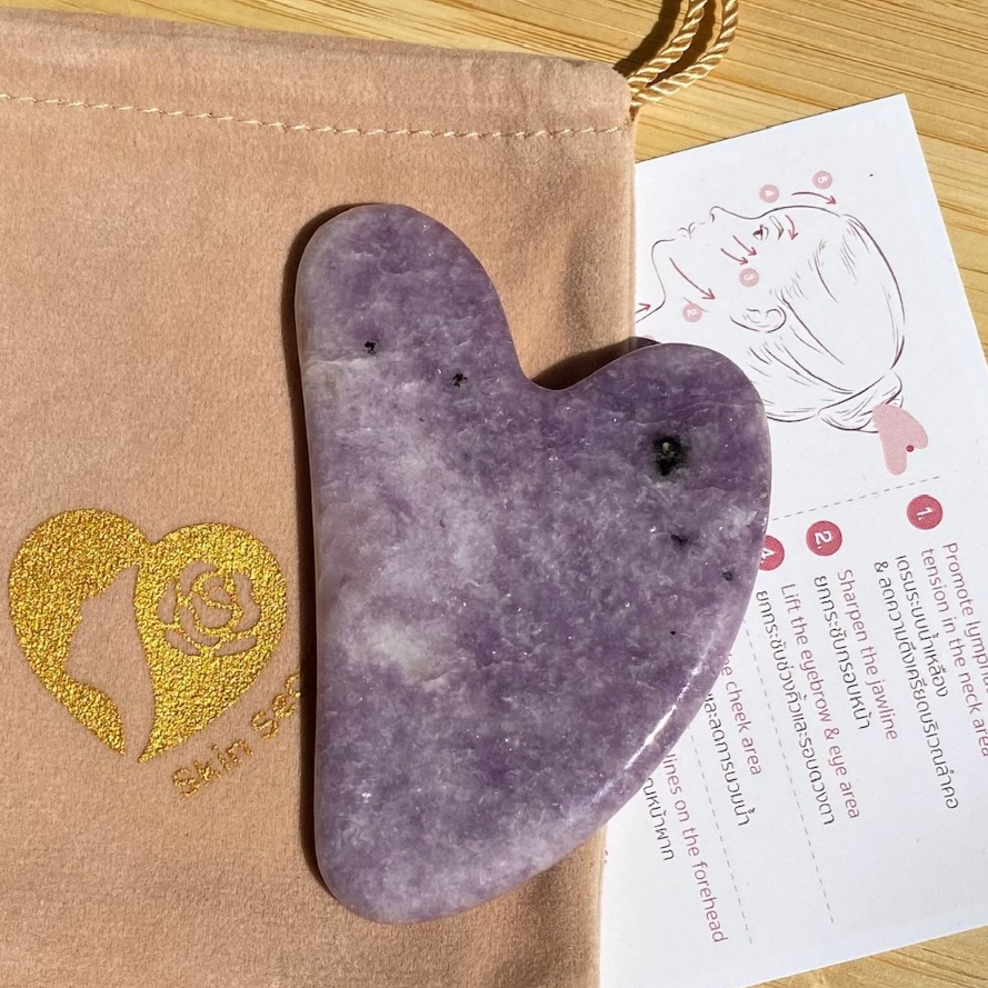 ** Clearance sale** Purple Jade (Lepidolite) Gua Sha กัวซาหิน เลปิดอ ...