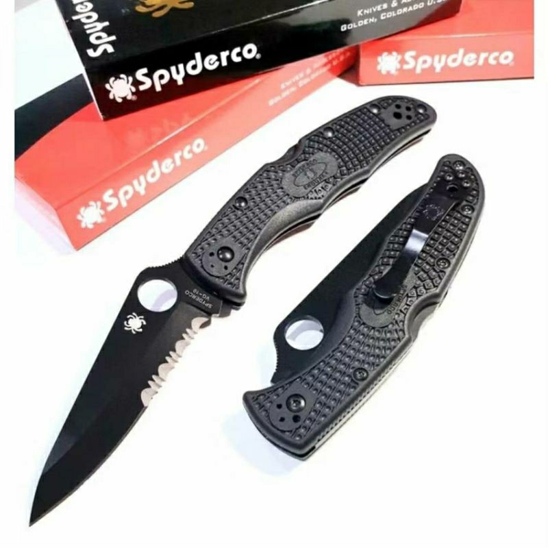 มีดพับ Spyderco Endura 4, Serrated Blade, C10 | Shopee Thailand