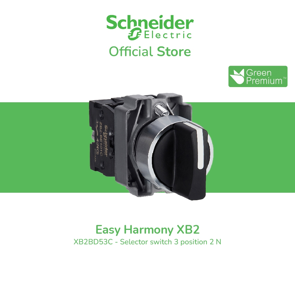 Schneider Electric Easy Harmony XB2 Selector switch 3 position 2 NO ...