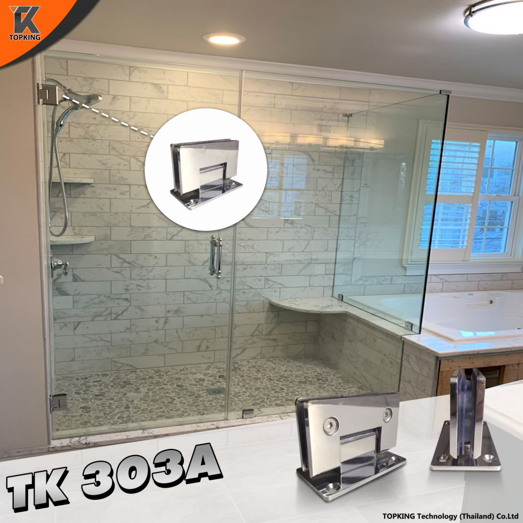 บานพับประตูกระจก Stainless Steel 304 รุ่น TK 303A | Shopee Thailand