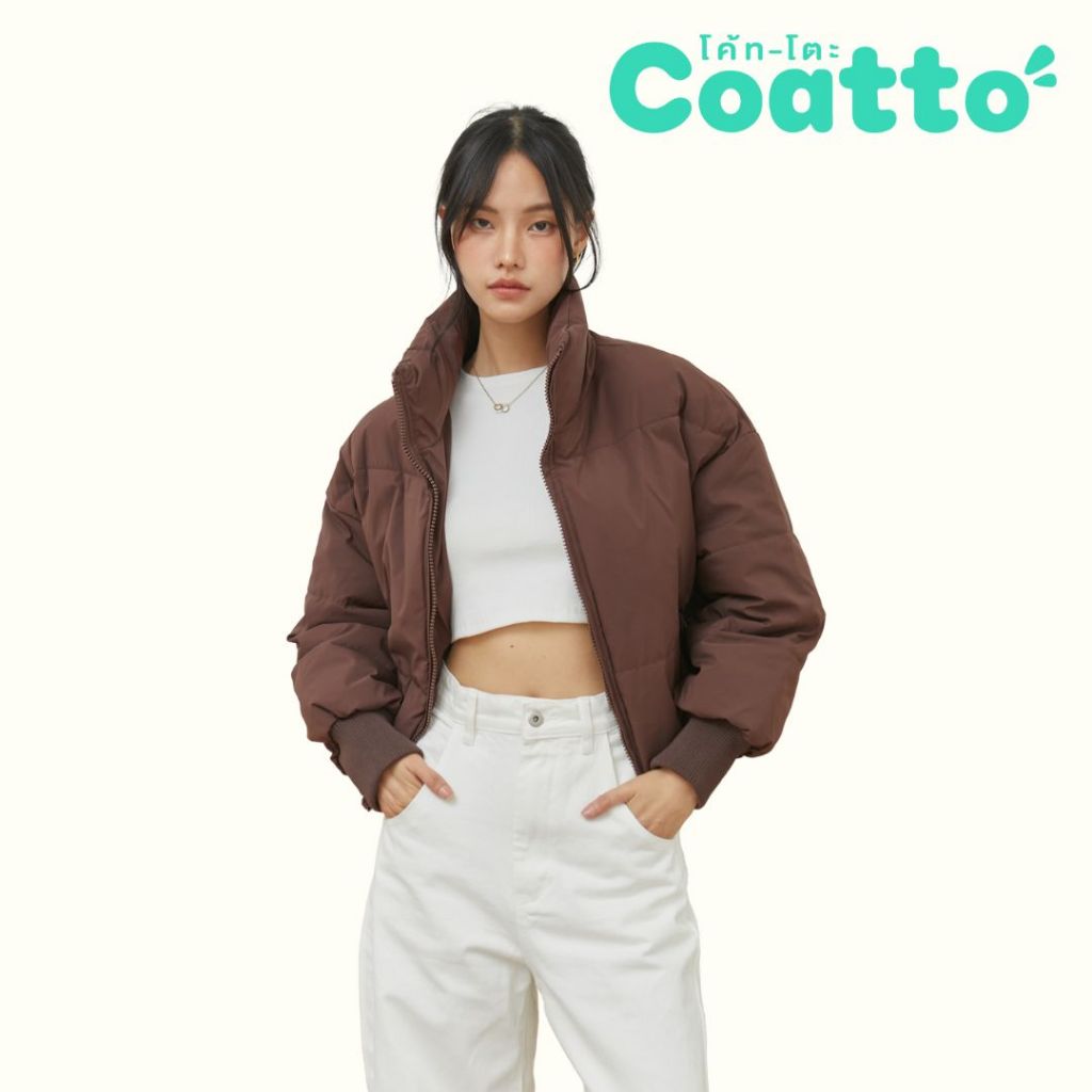 [Coatto.bkk] แจ็คเก็ตทรงสั้น คอปกสูง ทรงโอเวอร์ไซส์ (C180) | Shopee ...