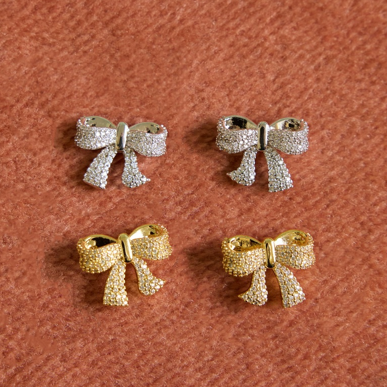 YVIS Champagne Bow Earring (สินค้าทยอยจัดส่งใน 3-5วัน) | Shopee Thailand