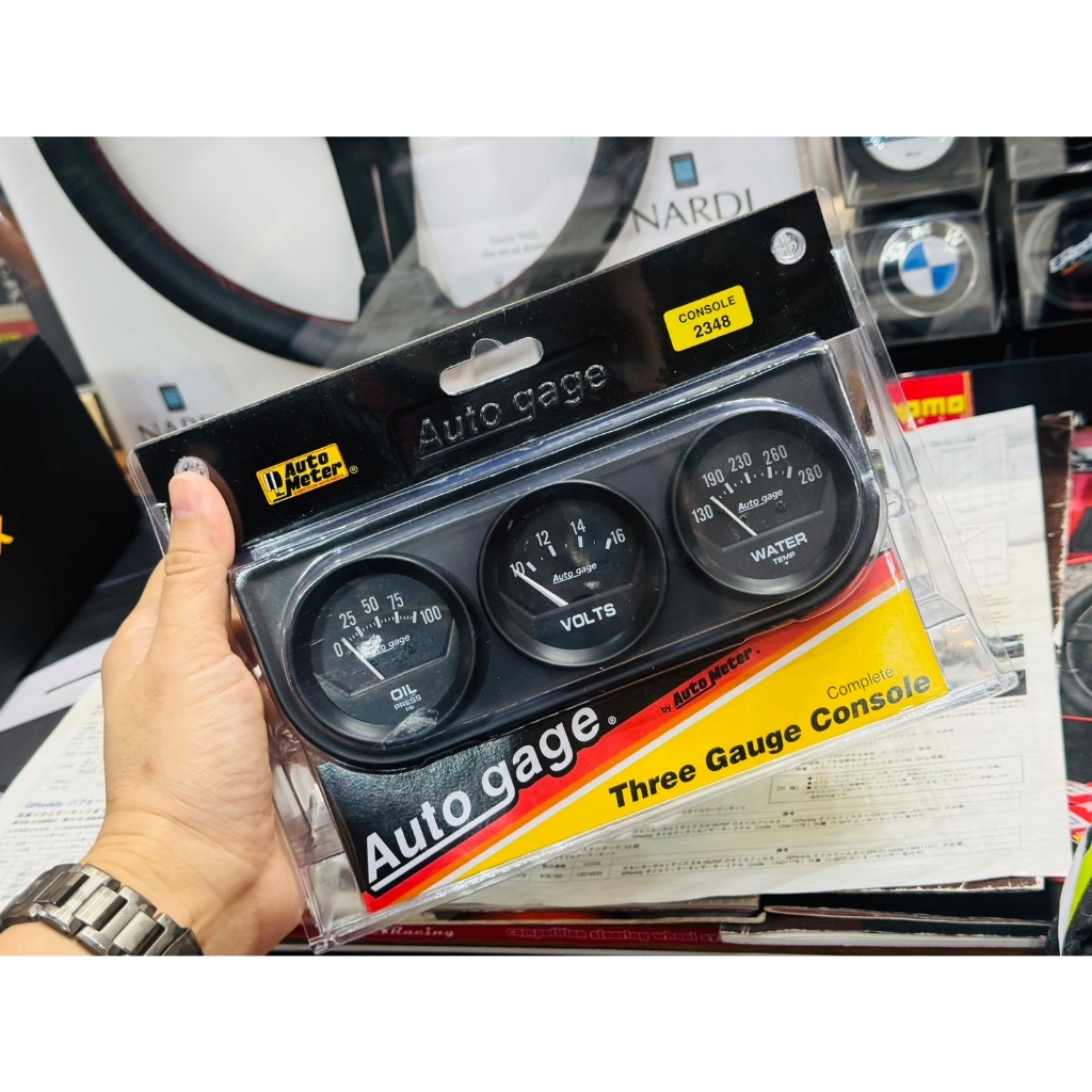 AutoMeter USA Din Three Gauge Console 2348 2” oil volt water temp ดินเกจ ออโต้มิเตอร์ แท้ 3 สหาย ...