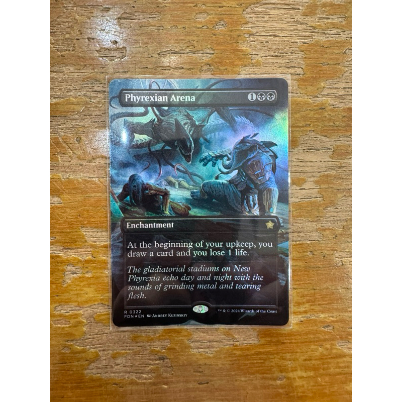 MTG Foundations Variants Foil: Phyrexian Arena (0322 - Borderless) | Shopee Thailand