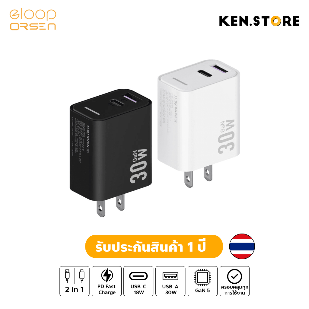 หัวชาร์จ ENYX PD 30W GaN 2 ช่อง A4X ที่ชาร์จ USB C Super Fast Charger อะแดปเตอร์ ชาร์จเร็ว A-4X ...