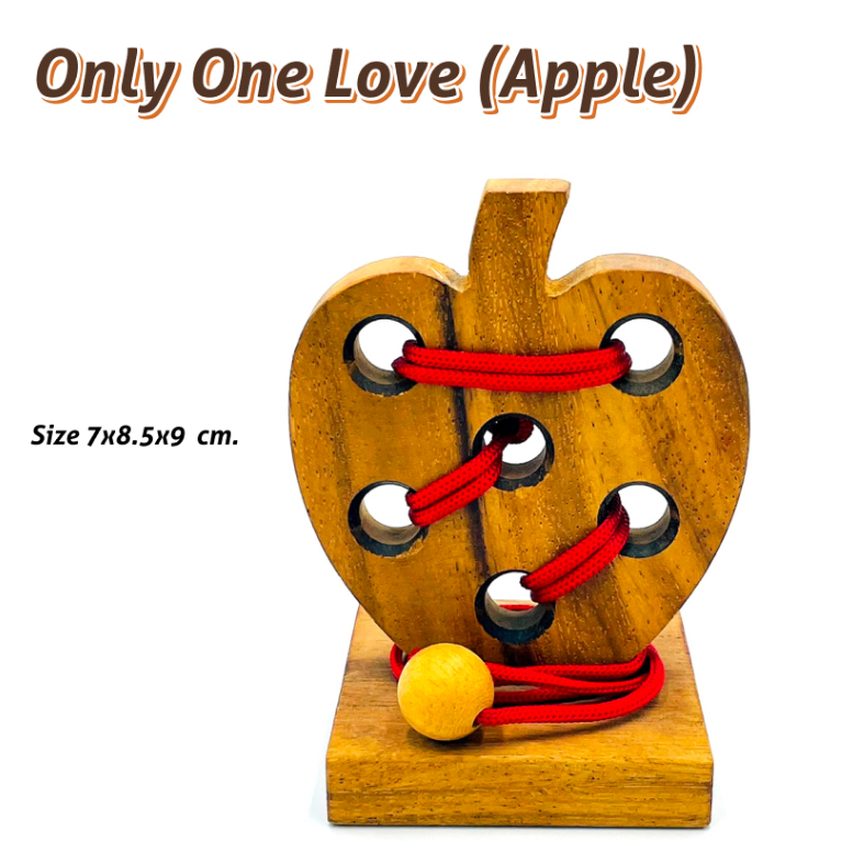 เกมส์ปริศนาไม้เชือกรูปแอปเปิ้ล เกมส์ไม้บริหารสมอง Wooden Ring String ...