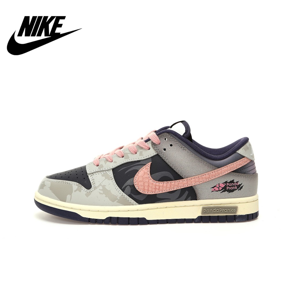 Nike Dunk Low Panda Mischief รองเท้าลำลองสำหรับบุรุษและสตรีรองเท้าผ้าใบ ...