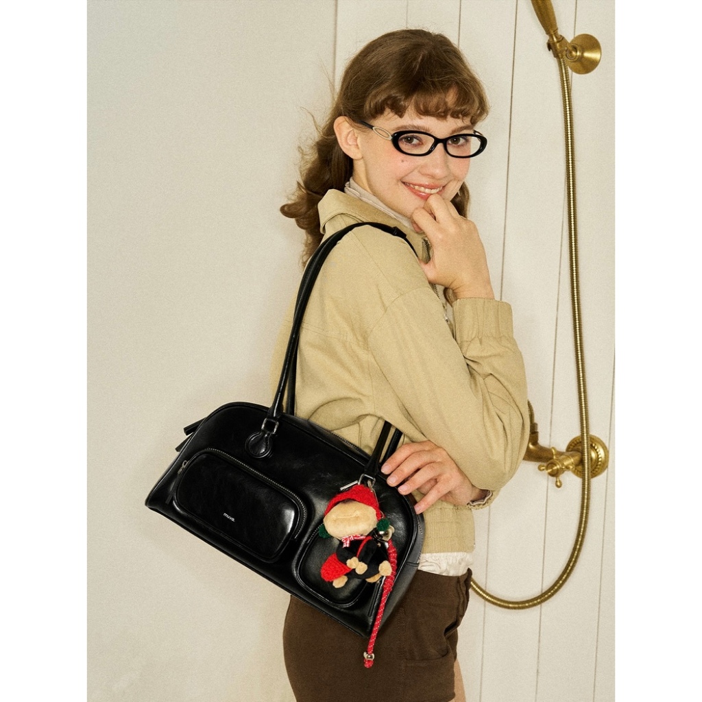 New ️ Muva | muva chubby bag กระเป๋าสะพายไหล่หนังแท้ | Shopee Thailand