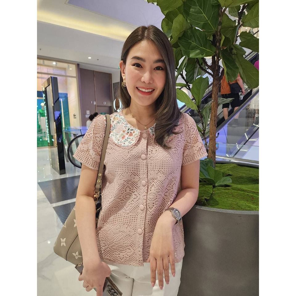 Glucoat | [E143/E691] เสื้อลูกไม้เนื้อนิ่มสีชมพู/สีแดง ปกพิมพ์ดอกไม้เพิ่มควกและอ่อนหวาน | Shopee ...