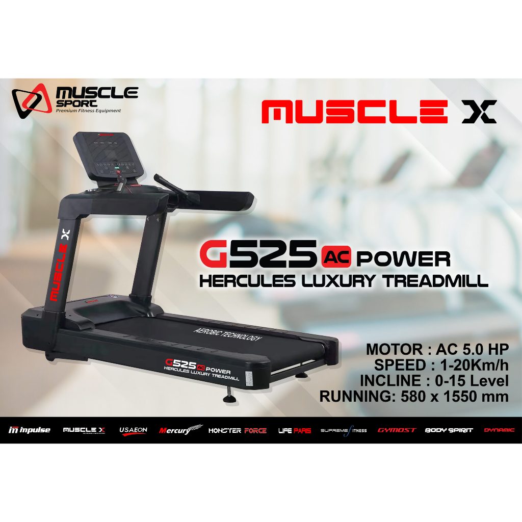MuscleX ลู่วิ่งไฟฟ้าเกรดยิม G525 | Shopee Thailand