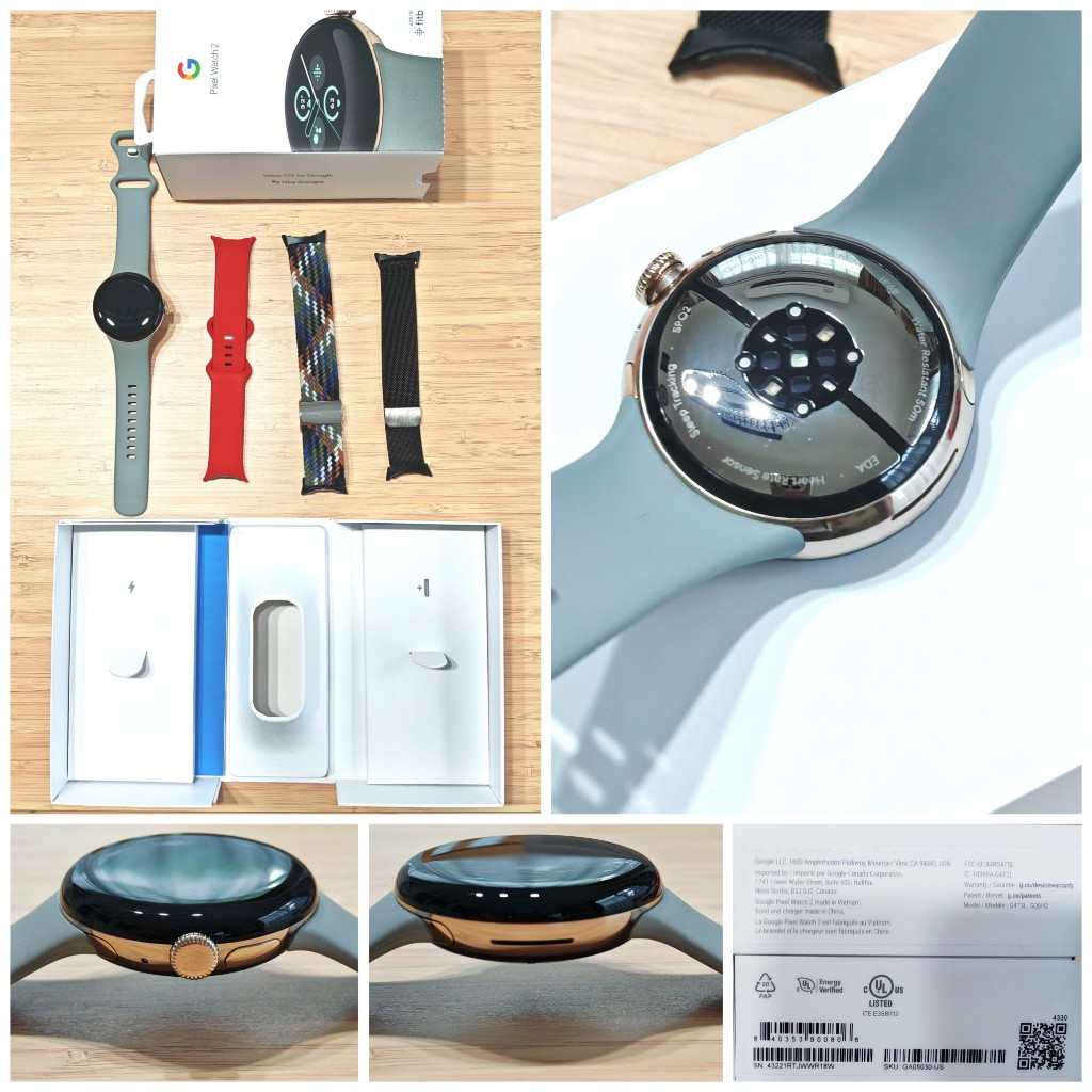 Google Pixel Watch 2 Champagne Gold Aluminum Case with Hazel Active ...