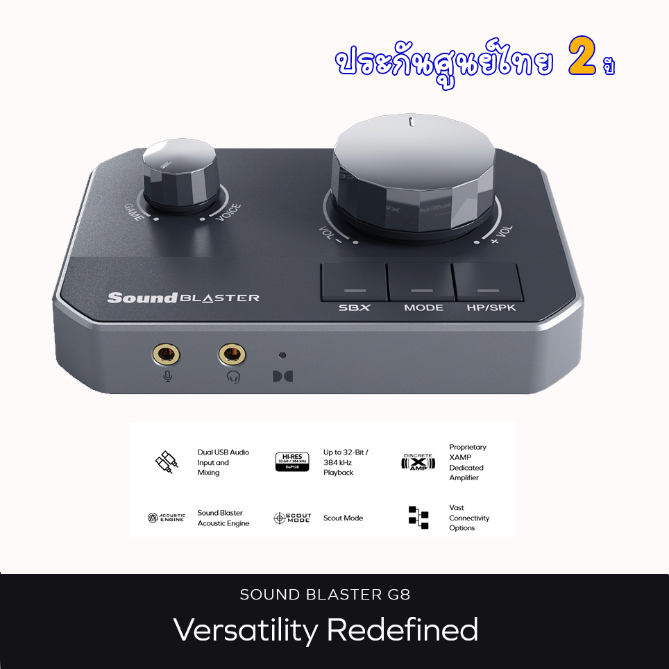 SOUND CREATIVE USB BLASTER G8 Hi-Res Gaming DUAL USB DAC and Amp ประกัน ...