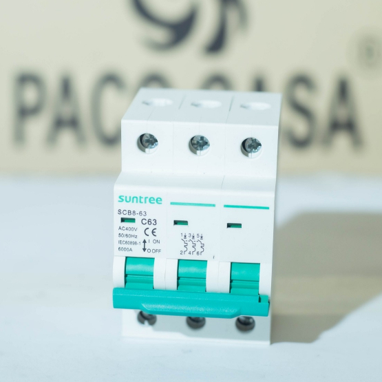 Brand Suntree Breaker AC ขนาด 3P AC MCB SCB8-63 3P 400VAC 40,63A ...