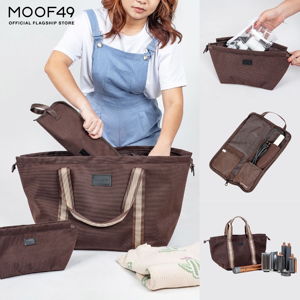 MOOF49 Beauty Bag กระเป๋าผ้าลูกฟูกเอนกประสงค์ ใส่โรลม้วนผม เครื่องสำอางค์ | Shopee Thailand