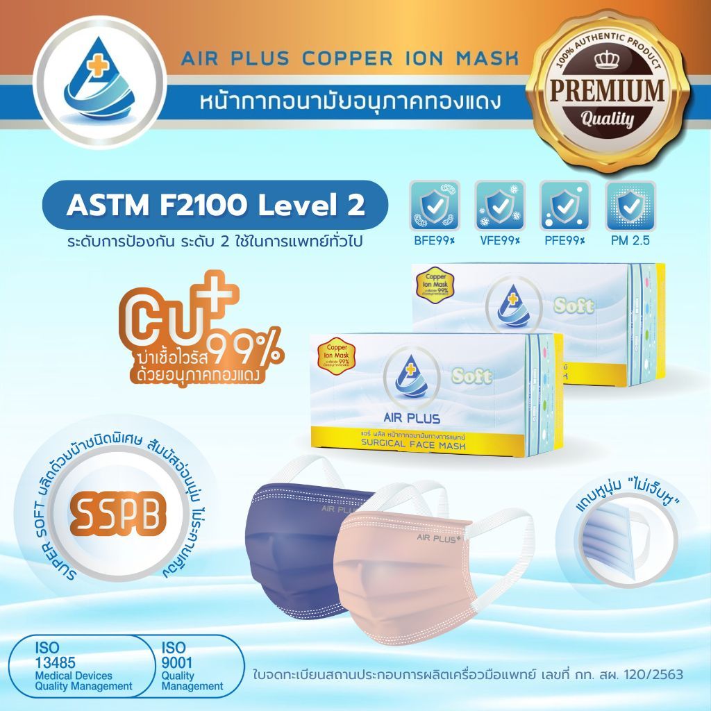 💥หน้ากากคอปเปอร์ (Anti-Virus) AIR SOFT COPPER ION MASK มีอย.ปลอดภัย VFE ...