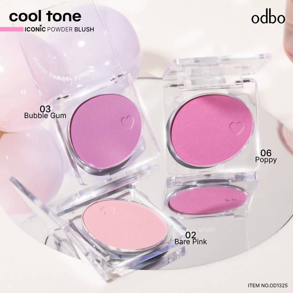 odbo iconic powder blush OD1325 บลัชใหม่ เนื้อเนียนนุ่ม พิกเมนต์แน่น สีชัด เติมความน่ารักได้ ...