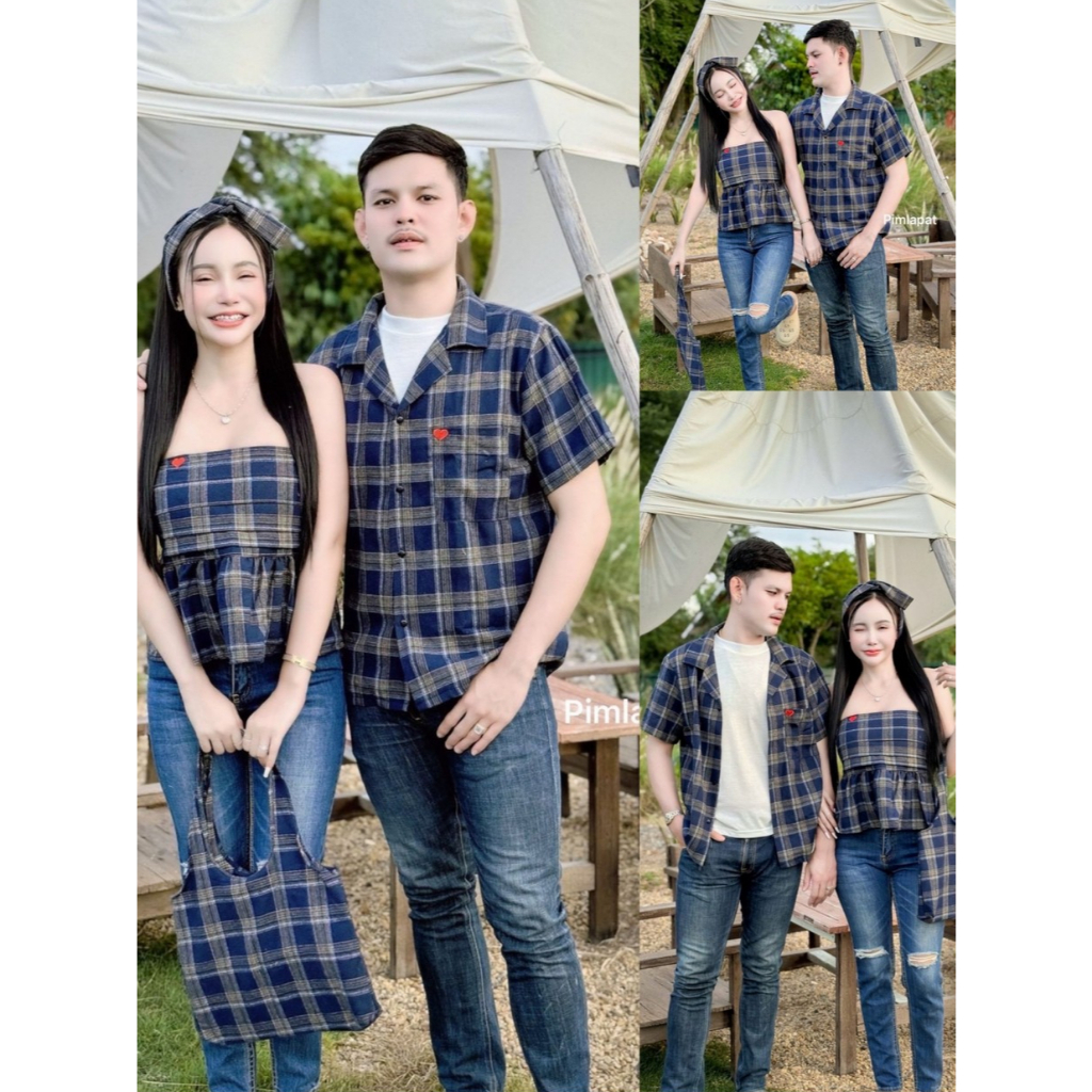 【PIMLAPAT】 PLP 056 ชุดเซทคู่ 3ชิ้น คนมีคู่ต้องมีนะคะ #เสื้อคู่รัก #เสื้อคู่แฟน #ชุดเที่ยวทะเล ...