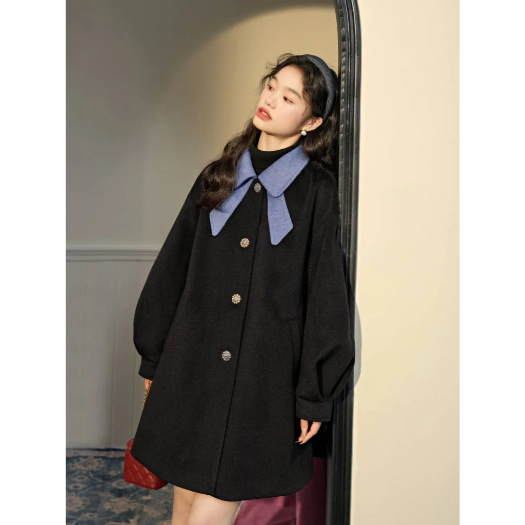 [Preorder] KUOSE : Ribbon Collar Coat | Shopee Thailand