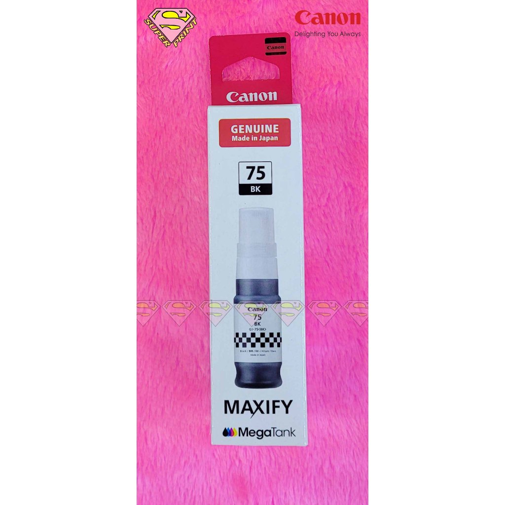 CANON GI-75 สีดำ สีฟ้า สีแดง สีเหลือง BK/C/M/Y (หมึกกันน้ำ) ใช้กับรุ่น ...