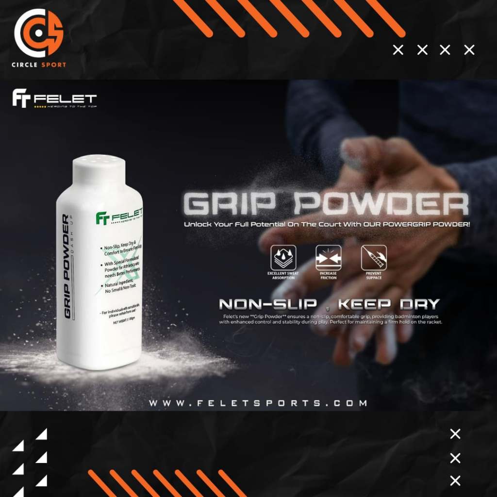 FELET Grip Powder ผงแป้งกันลื่น ช่วยลดความลื่นเปียกจากด้ามไม้แบด ...