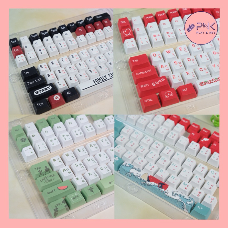 คีย์แคป PBT Keycaps Set ภาษาไทย-อังกฤษ มีให้เลือกหลายแบบ Keycap สำหรับ ...