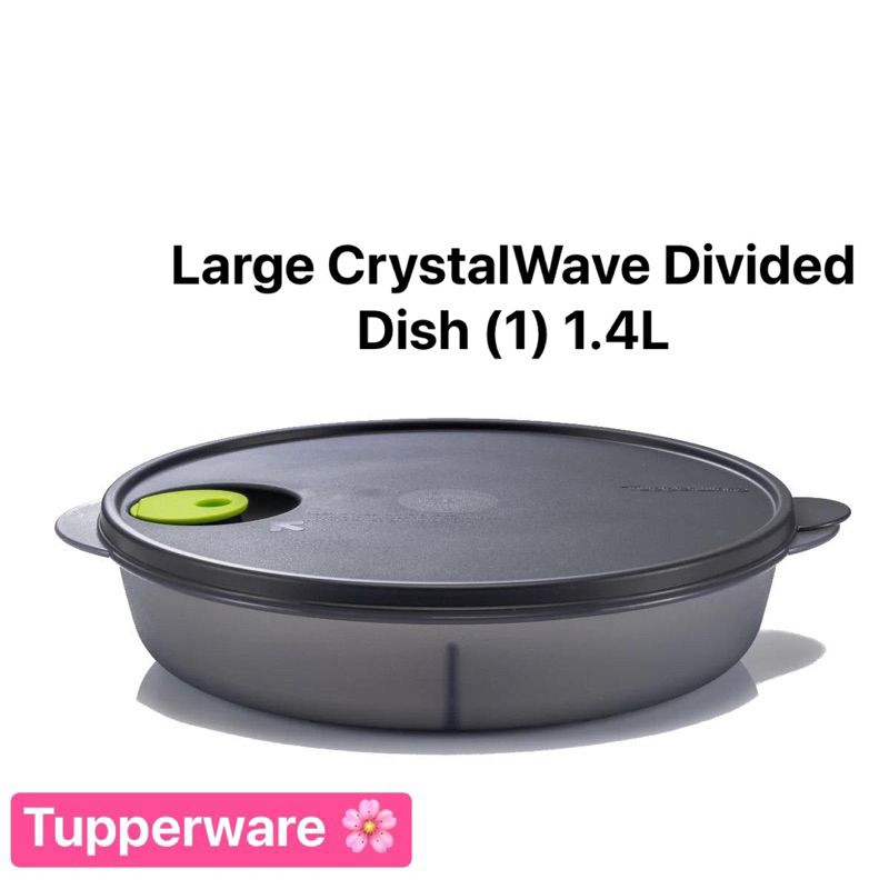 ภาชนะบรรจุอาหาร Tupperwareรุ่น Large crystal wave divided dish 1.4L ...