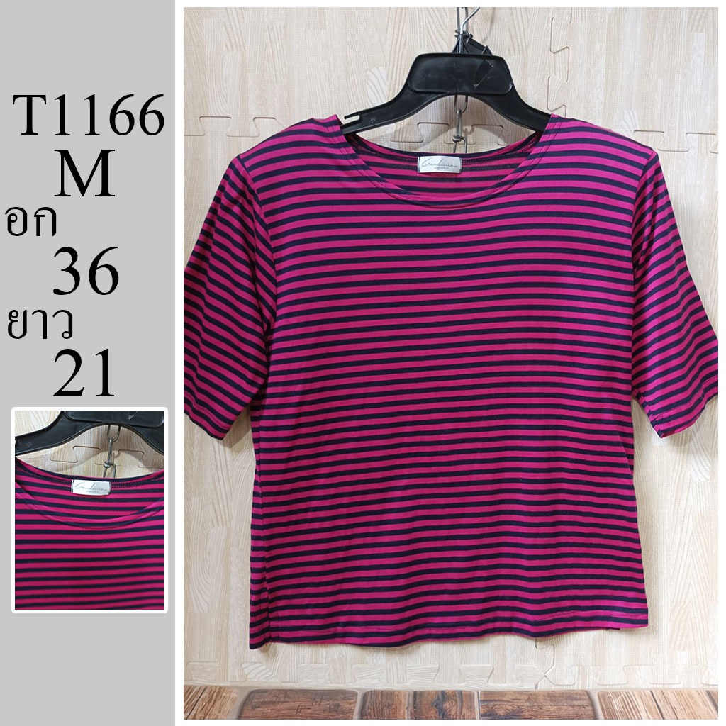เสื้อยืด แบรนด์แท้ มือสอง ไซส์ M อก 36 ยาว 21 รหัส T1166 | Shopee Thailand