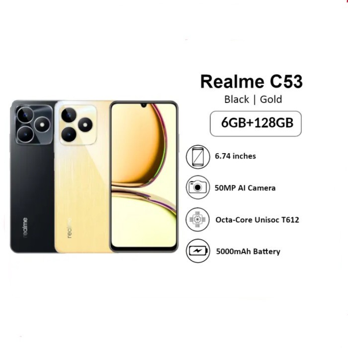 Realme C53( 6+128) (8+256)เรียลมี แบต 5000mAh กล้อง 50MP จอ 6.47 นิ้ว แถมเคสในกล่อง รับประกัน ...
