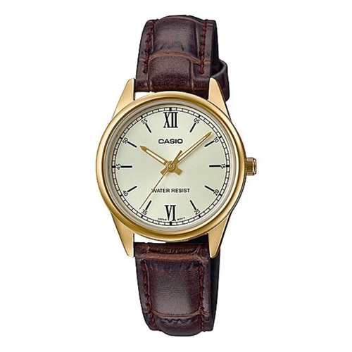 Casio Standard นาฬิกาข้อมือสุภาพสตรี สายหนัง สีดำ น้ำตาล รุ่น Ltp