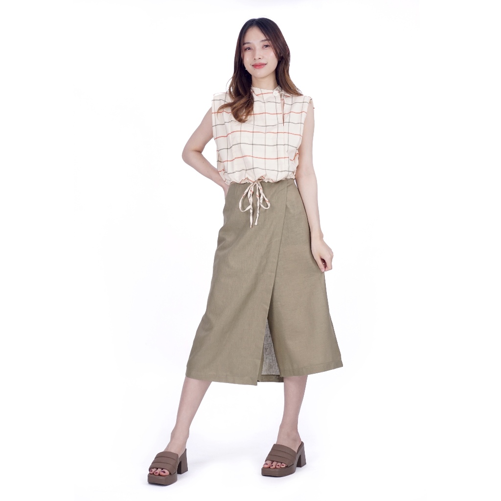 YADA.life T shirt เสื้อคอจีน ผูกเอว แขนกุด | Shopee Thailand
